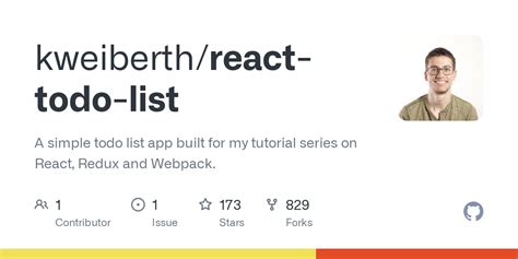 GitHub Kweiberth React Todo List A Simple Todo List App Built For My Tutorial Series On React