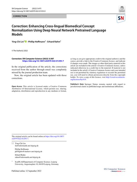 Pdf Correction Enhancing Cross Lingual Biomedical Concept
