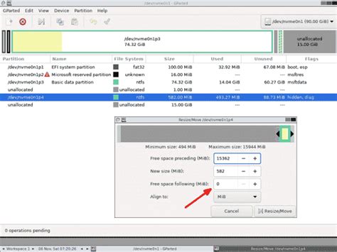 Move Windows Recovery Partition Using GParted Sysops
