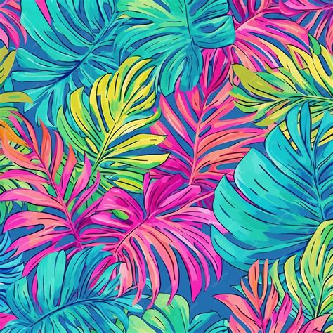Premium Ai Image Colorful Palm Leaves In Tropical Color Palette