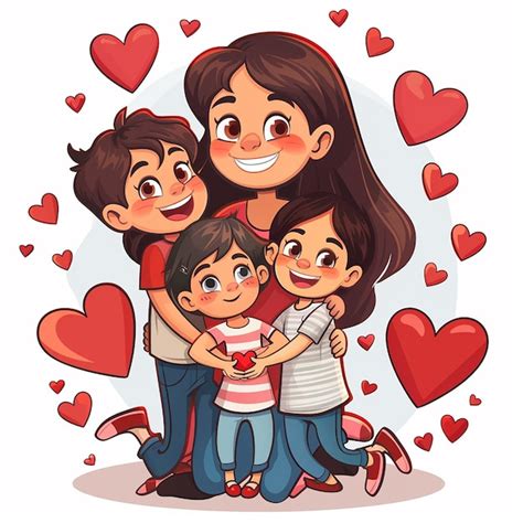 Portrait Of Mothers Day With Lovely Mom Premium AI Generated Image