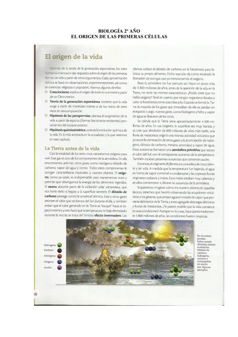 Pdf 2º Año Biología Capítulo El Origen De Las Primeras Células