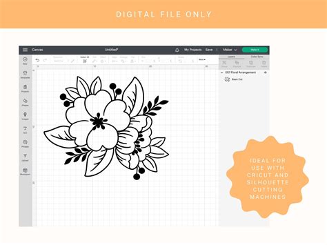 Flower Bouquet Svg Floral Svg Cut File For Cricut Or Silhouette