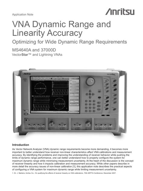 Dynamic Range And Linearity Accuracy Pdf Bandwidth Signal Processing