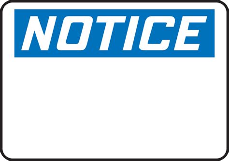Blank Osha Notice Safety Label Lrbh837