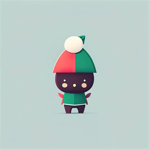 Premium Ai Image Christmas Minimalist Mascot Generative Ai
