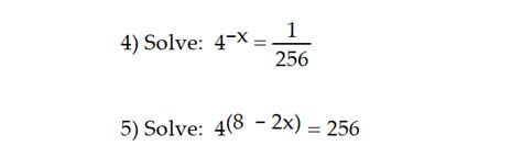 solved 4 solve 4−x 2561 5 solve 4 8−2x 256