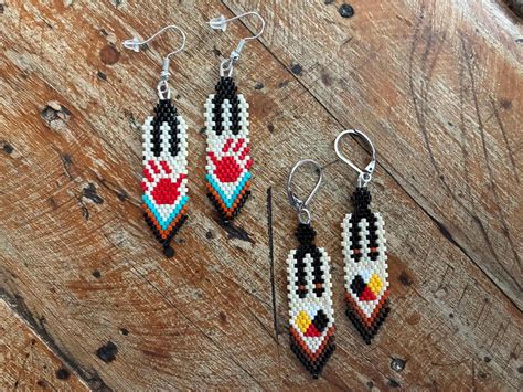 Native Feather Medicine Wheel And Mmiw Etsy Seed Bead Jewelry Patterns Bead Work Jewelry