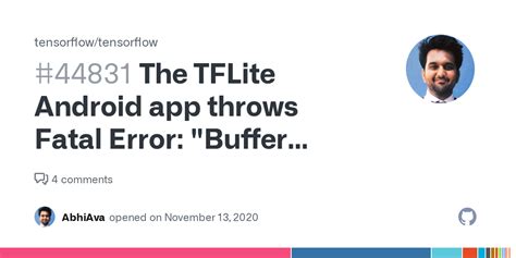 The Tflite Android App Throws Fatal Error Buffer Overflow Exception · Issue 44831