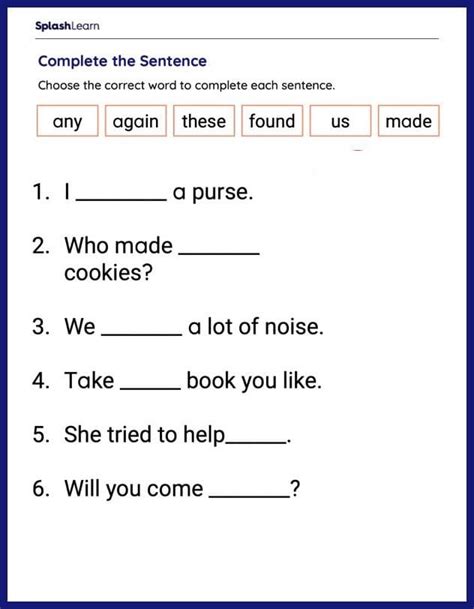 Sentence Completion Worksheets Free Image And Pdf Printables
