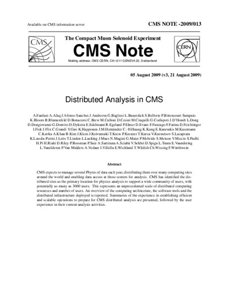 Pdf Scalable Distributed Computing In Cms Analysis