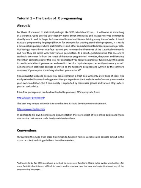 Rstudio Tutorial 1 Pdf