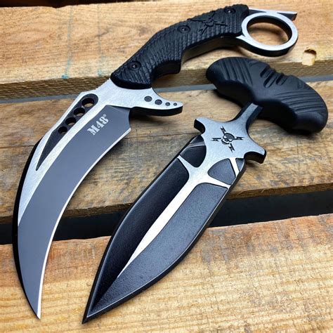 2 Pc M48 Liberator Set Karambit Push Dagger Blade City