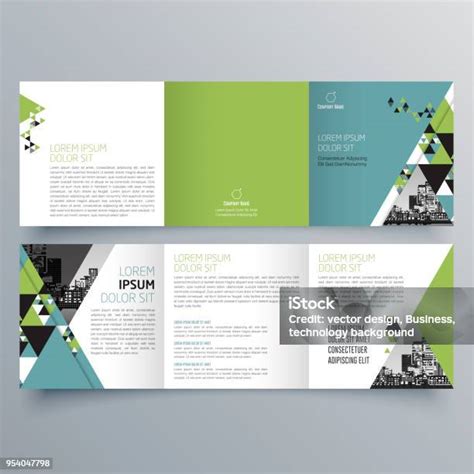 브로셔 디자인 브로셔 템플릿 창조적인 삼중 트렌드 브로셔 3단 브로슈어에 대한 스톡 벡터 아트 및 기타 이미지 3단 브로슈어 녹색 개념 Istock
