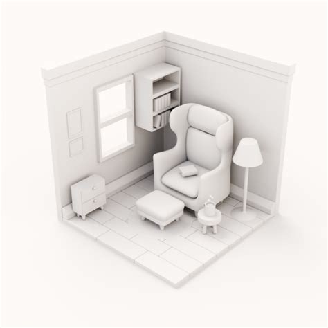 블렌더 3d 아이소메트릭 실내 3d 일러스트레이션 강의보고 따라 만들어보는 중 네이버 블로그