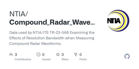 Github Ntia Compound Radar Waveforms Data Data Used By Ntia Its Tr 23 566 Examining The