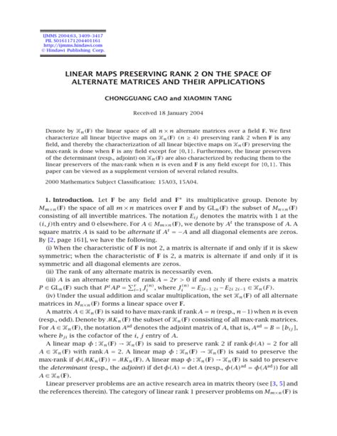 Linear Maps Preserving Rank 2 On The Space Of