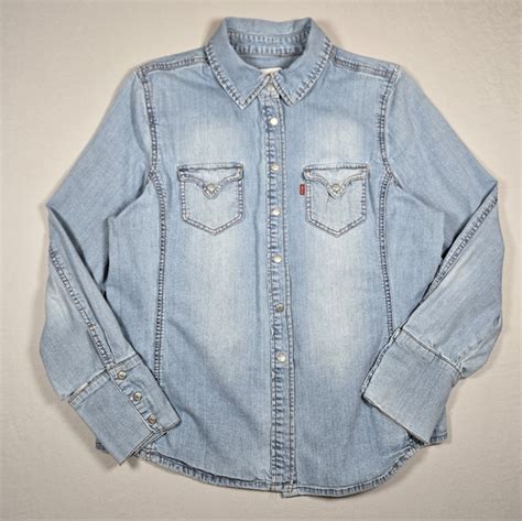 Levis Tops Vtg Inspired Levis Red Tab Barstow Western Denim Shirt