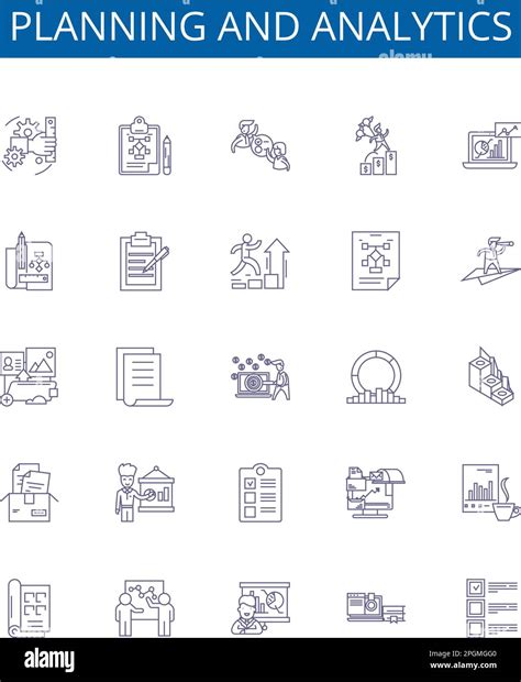 Planning And Analytics Line Icons Signs Set Design Collection Of Planning Analytics Strategy