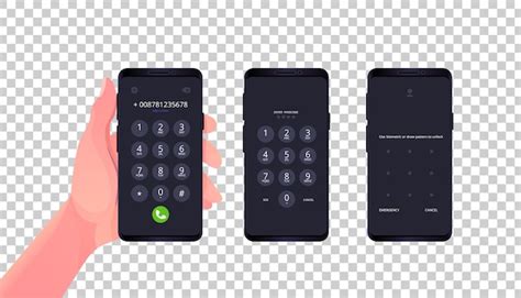 Premium Vector Cellphone With Passcode Lock Screen Interface Use Biometric Or Enter Pattern