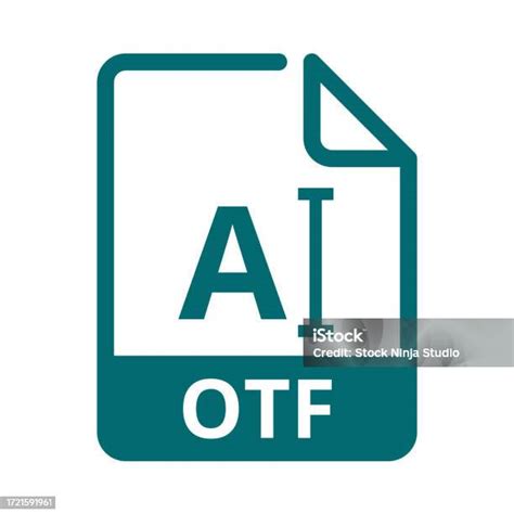 Otf File Icon Vector File Format Font File Extension Modern Flat Design Stock Illustration