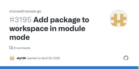 Add Package To Workspace In Module Mode · Issue 3195 · Microsoftvscode Go · Github