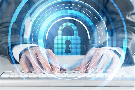 Internet Security Concept With Woman Typing Password On Keyboard Stock Image Image Of Entering