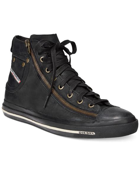 Lyst Diesel Magnete Expo Zip Hi Top Sneakers In Black For Men
