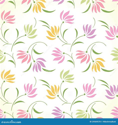 Fancy Seamless Pattern Of Red And Orange Geometrical Elements On Yellow