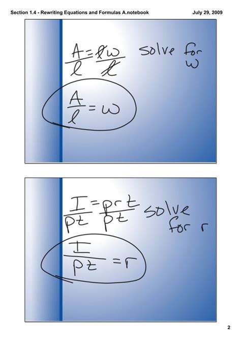 Section Rewriting Equations And Formulas A PDF