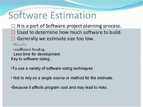 Software Project Planning Size Estimation Metrics Planning Project