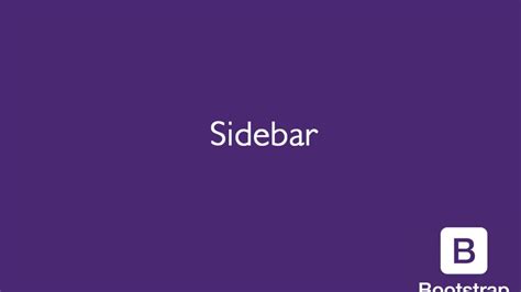 Bootstrap 4 Sidebar Youtube