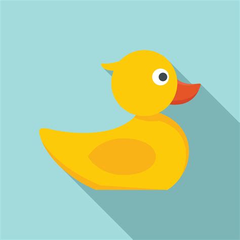 Rubber Duck Toy Icon Flat Style Vector Art At Vecteezy