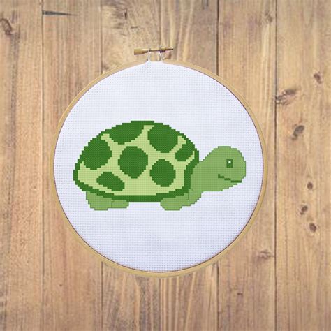 Turtle Cross Stitch Pattern Digital File Instant Download Hoop Art X Stitch Pattern