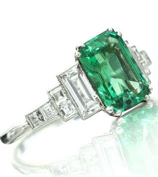 A Fine Art Deco Emerald And Diamond Ring Circa 1926 Set With An