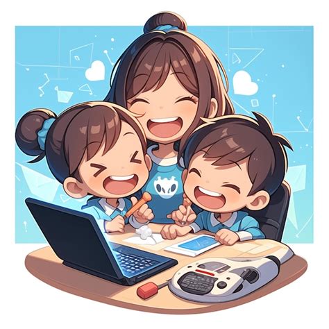 Niños Participando En Clases De Codificación Vector Premium Generado Con Ia