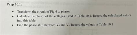 solved prep 10 1 transform the circuit of fig 4 to phasor