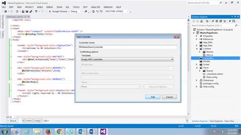 Creating Layout Master Pages In Mvc