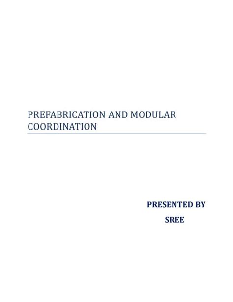 Modular Coordination Pptx Civil Engineering Industry Industries