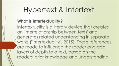 Hypertext And Intertext Power Point Presentation Pptx