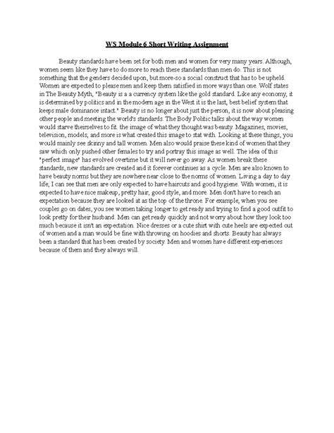 Ws Module 6 Short Writing Assignment Ws Module 6 Short Writing