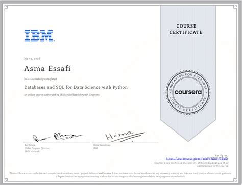 Datascience Sql Python Ibm Coursera Continuouslearning