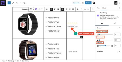 How To Add Star Rating In WordPress Tables Tableberg