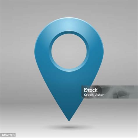 The Geolocation Icon Is Blue With Highlights On A Gray Gradient Background Stock Illustration