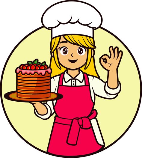 Cute Baker Girl 48006288 Vector Art At Vecteezy