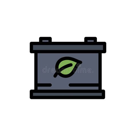 Battery Save Green Flat Color Icon Vector Icon Banner Template Stock