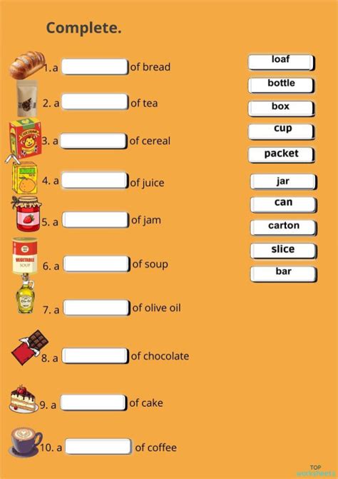 Containers Interactive Worksheet Topworksheets