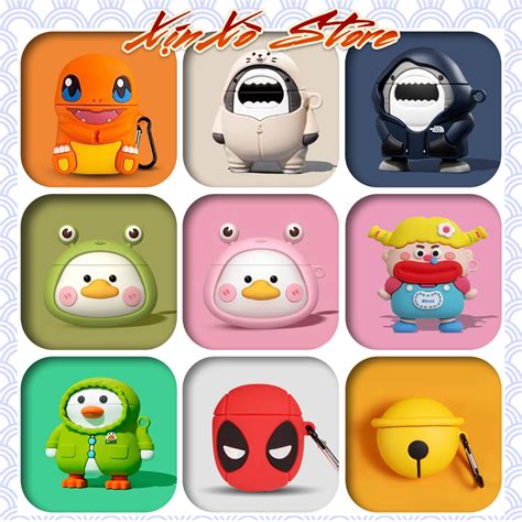 Ốp Airpod Case Airpods 2 3 Pro Pro 2 Silicon Kèm Móc Khóa Bao đựng Tai