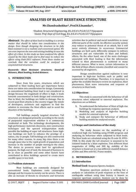Analysis Of Blast Resistance Structure Pdf