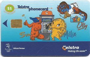 Phonecard Syd Millie Ollie Telstra Australiasydney 2000 Olympic